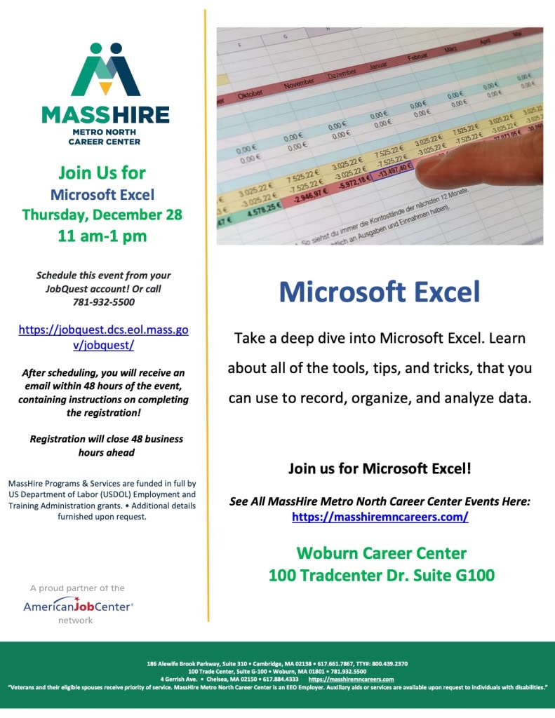 Microsoft Excel - MassHire Metro North Career Center