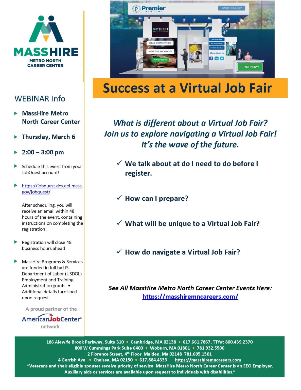 Success at a Virtual Job Fair - MassHire Metro North Career Center